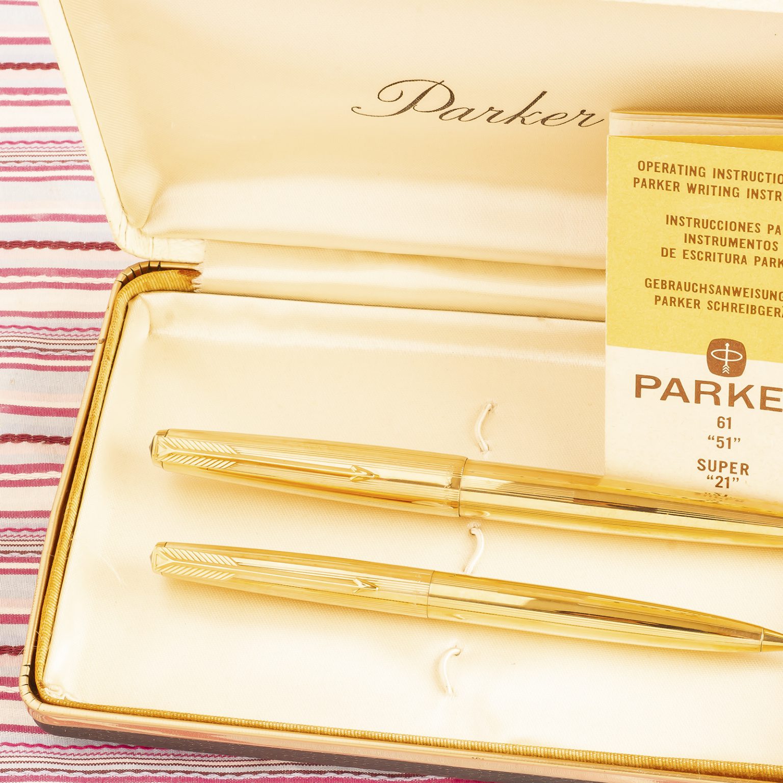Parker Duofold Sea Green Deluxe Fountain Pen Pencil Set