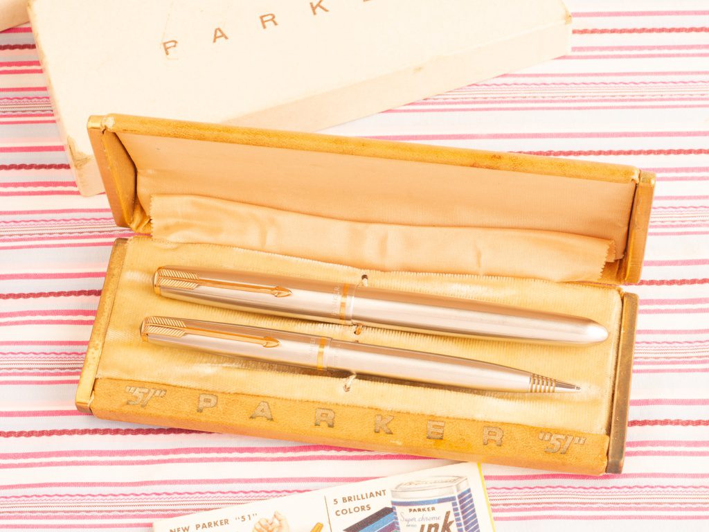 Parker 51 Flighter Fountain Pen Pencil Box-Set New Old Stock