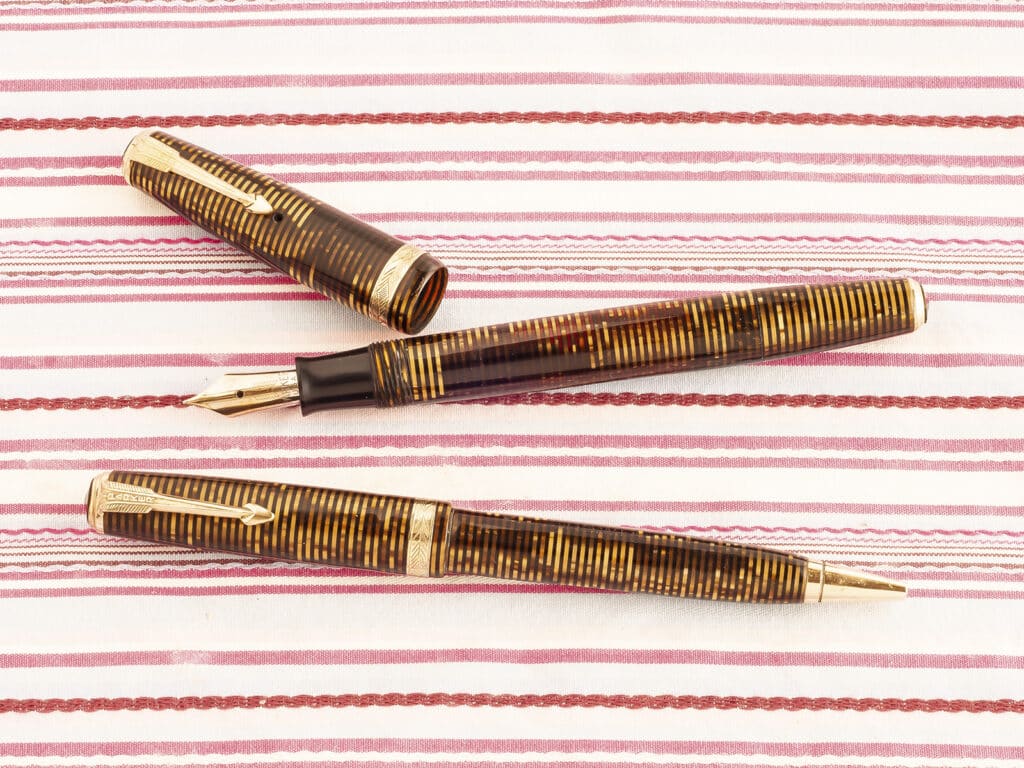 Parker Vacumatic Star-Clip Gold Fountain Pen Pencil Box-Set