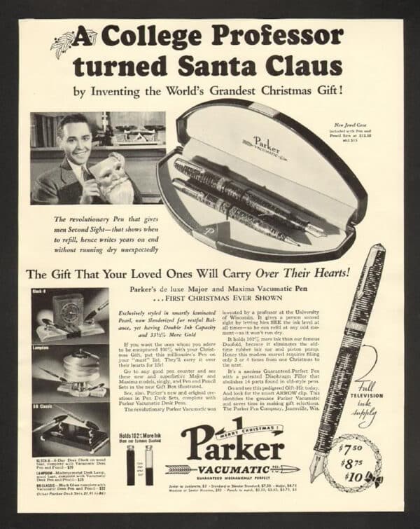 Parker Vacumatic Major Silver Striped Fountain Pen New Box