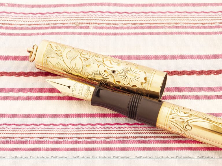Waterman Gold Overlay Hand-Engraved Floral Fountain Pen
