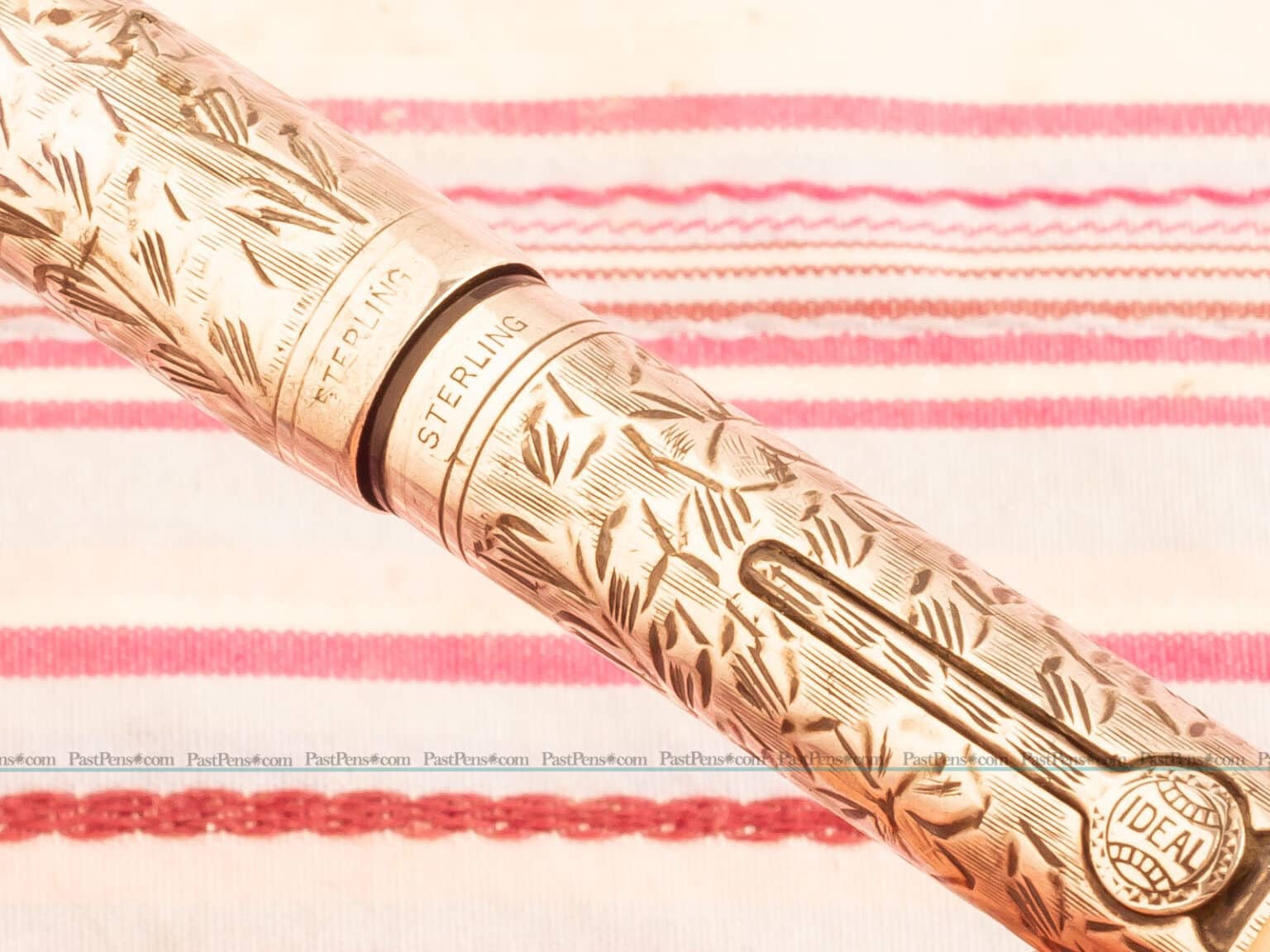 Waterman Sterling Silver Overlay Hand-Engraved Floral Pen