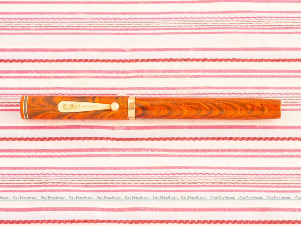 Waterman 7 Red Ripple Woodgrain Blue Blunt Fountain Pen
