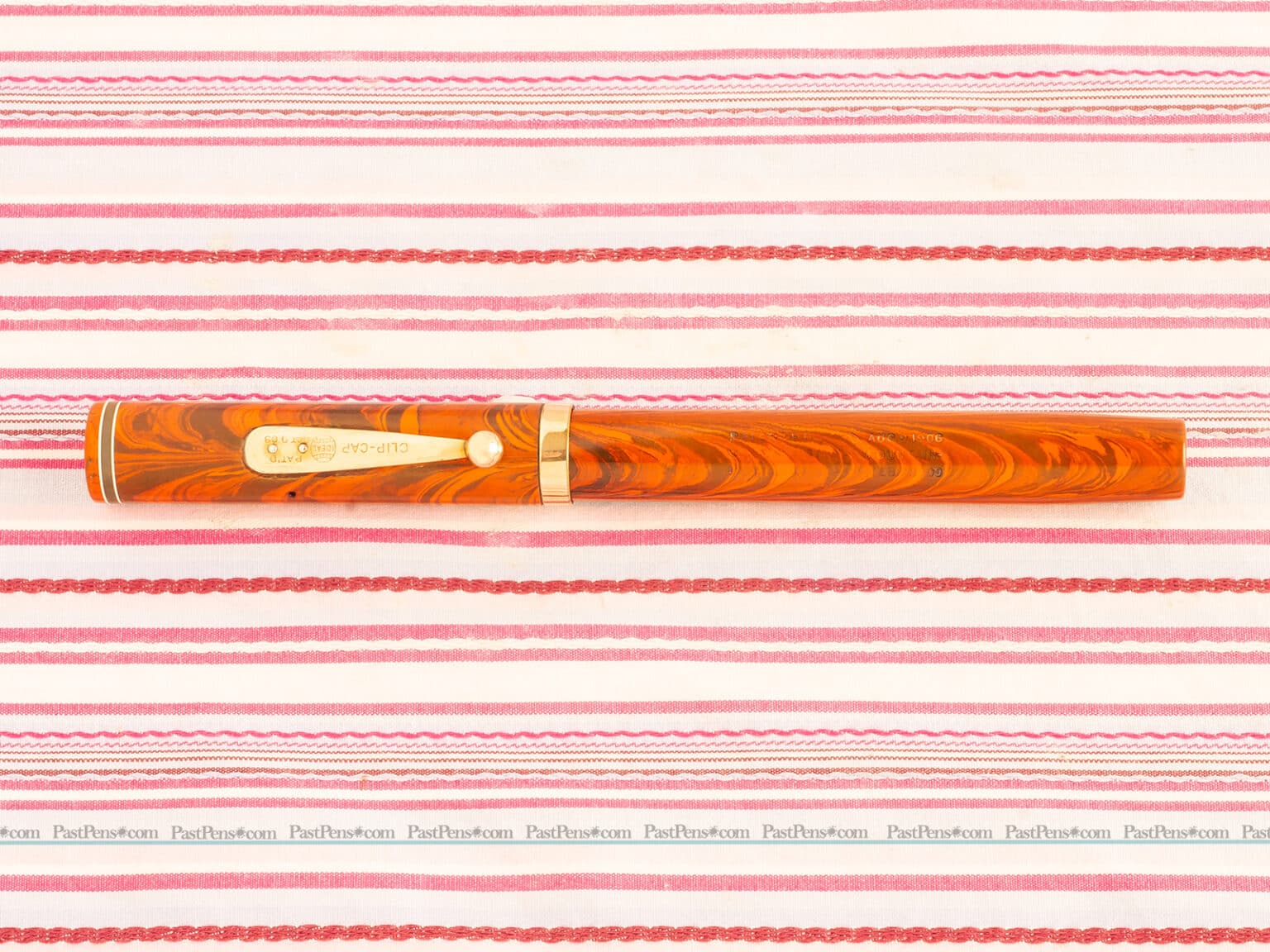 Waterman 7 Red Ripple Woodgrain Blue Blunt Fountain Pen