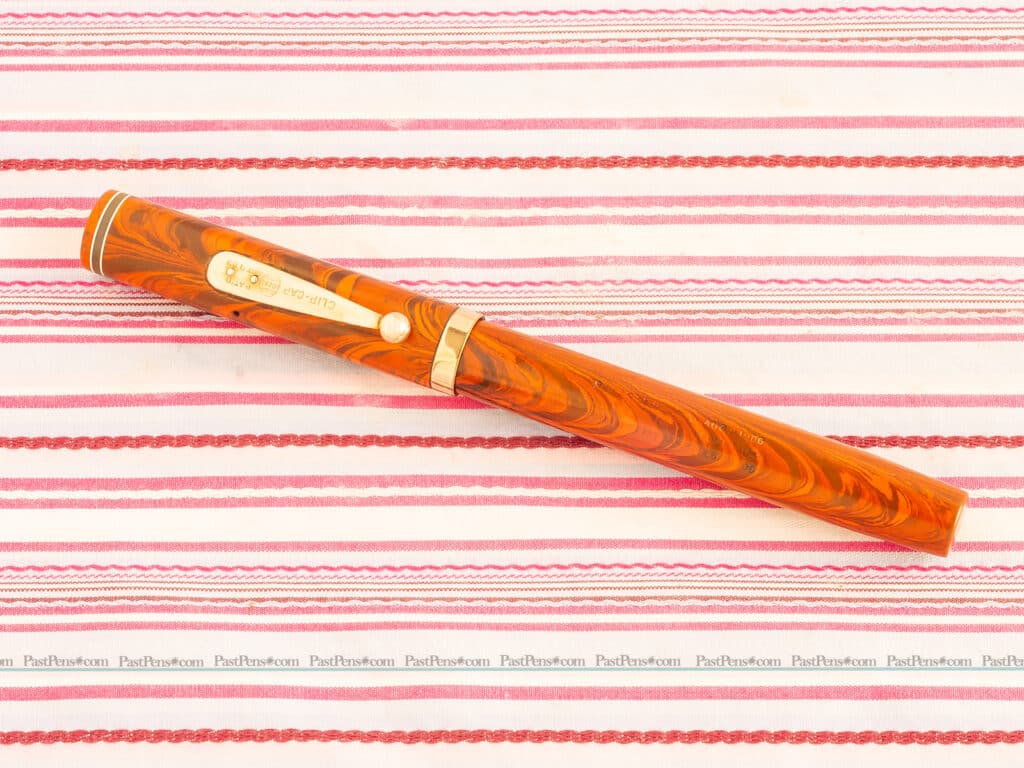 Waterman 7 Red Ripple Woodgrain Blue Blunt Fountain Pen